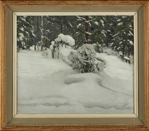 GUNNAR RUDA (1887-1948), winter landscape, oil on canvas. Art ...