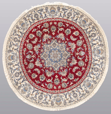 MATTA, persisk, rund nain, part silk. Ca 200 cm dim. Mattor & Textil ...