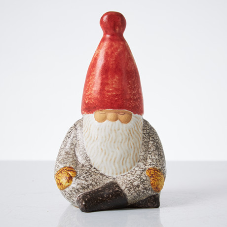 LISA LARSON. "Yoga Tomte", figurine, Gustavsberg, partly glazed ...