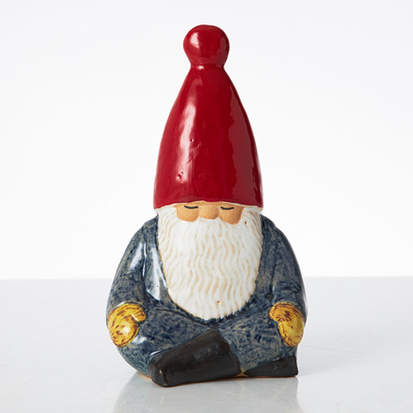 LISA LARSON. "Yoga Tomte", figurine, Gustavsberg, partially glazed ...