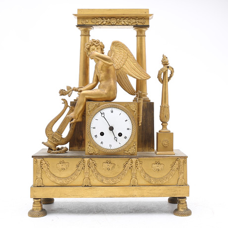 French Empire-style table clock in gilt bronze, circa 1820. Clocks ...