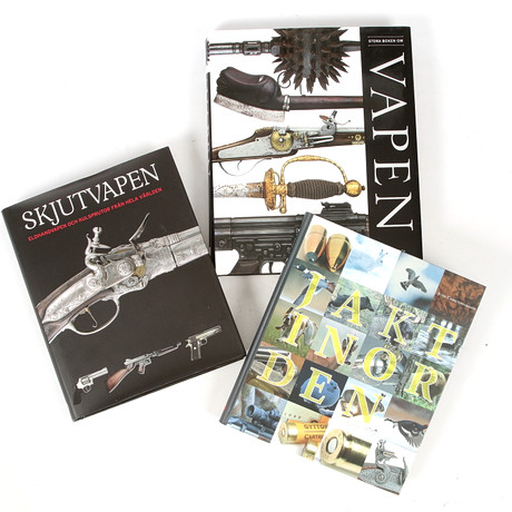 BOOKS, 3 volumes, "Shotguns, Firearms and Machine Guns...", "Hunting in ...