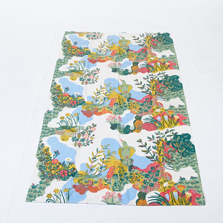 JOSEF FRANK. "Anakreon", gardinvåder, 1 par, Firma Svenskt Tenn, linne ...