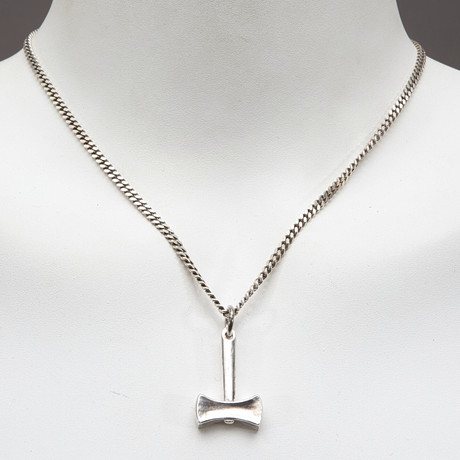 COLGANTE CON CADENA, martillo, eslabón de armadura, plata de ley. Joyas ...