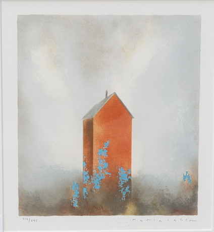 MARIA LAGER. "Röd stund", litografi, signerad, numrerad 214/225. Konst ...