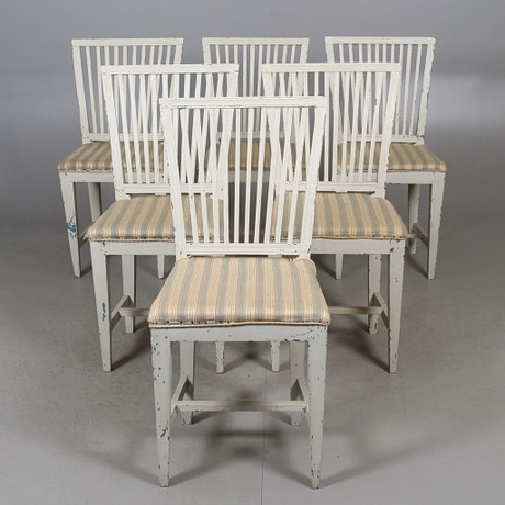 STOLAR, 6 st, allmoge, Gustaviansk stil, 1800-tal. Allmoge - Möbler ...