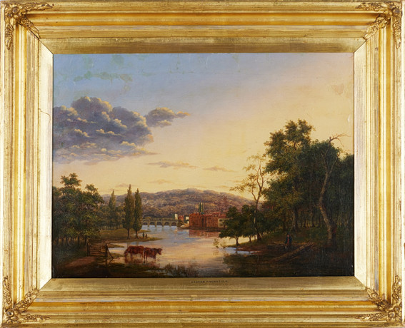 GEORGE VINCENT (1796 - C. 1832). River landscape, signed and dated 1831 ...