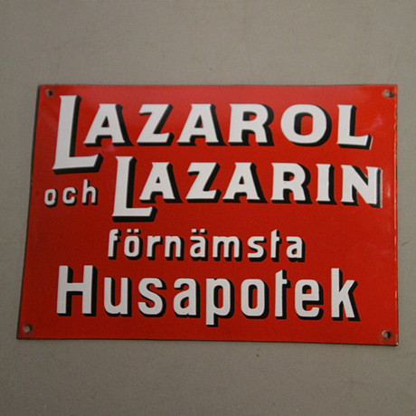 EMALJSKYLT, "Lazarol och Lazarin förnämsta Husapotek", 1900-tal. Övrigt ...