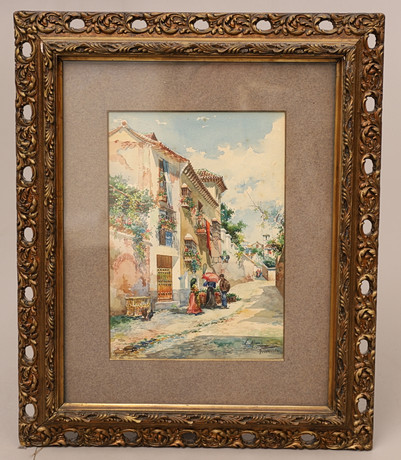 ENRIQUE MARÍN SEVILLA (1876-1940). "Granada", watercolor on paper ...