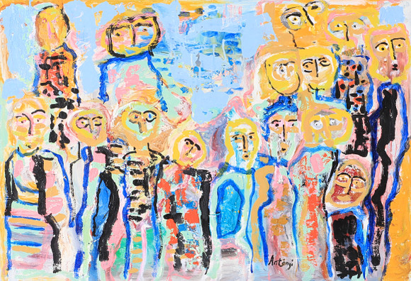 IMRE ANTONYI. Figurkomposition, olja på duk, signerad Antonyi. Konst ...