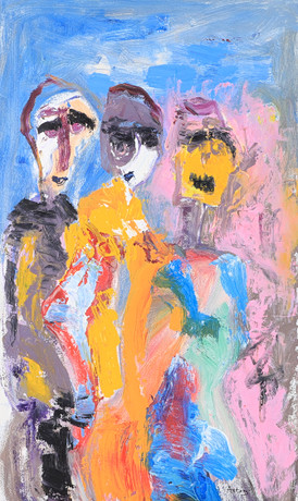 IMRE ANTONYI. Figurkomposition, olja på duk, signerad Antonyi. Konst ...