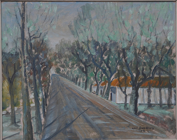 CARL SUNDBERG. Olja på duk, landsväg, signerad, daterad. Konst - Måleri ...