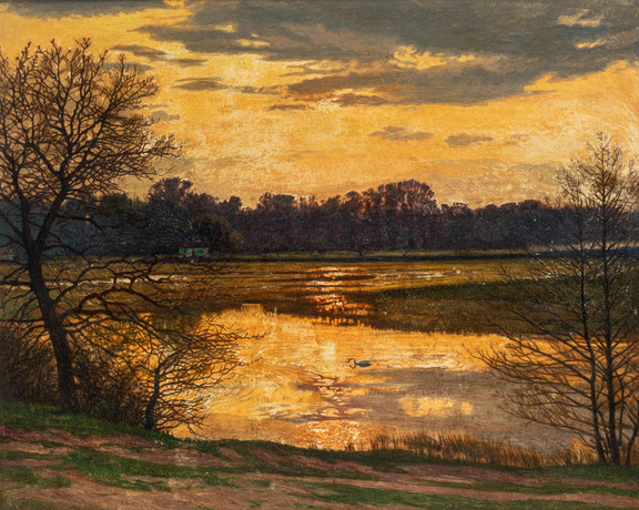 GUSTAV HOLSTEIN (1876-?). Evening on the Havel. Art - Paintings - Auctionet