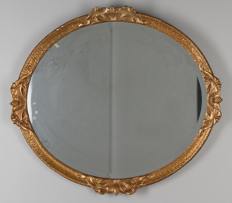 MIRROR, oval, ground glass, turn of the century 1800/1900. Mirrors ...