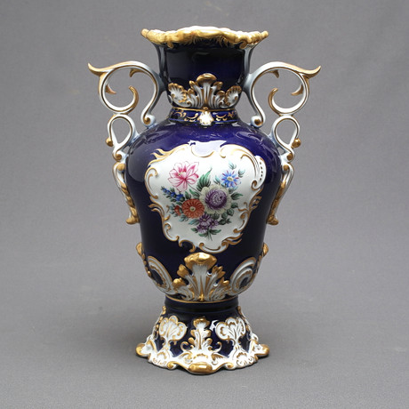 JARRON, porcelana, estilo rococó, Hollohaza, Hungría. Cerámica y ...