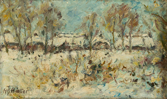 THEODOR HALLIER (1908-1982). Farmhouses in the snow. Art - Paintings ...