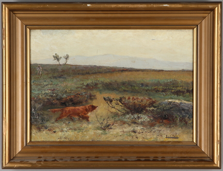 EILERT MEHL. Setter i landskap, olja på duk, signerad. Konst - Måleri ...