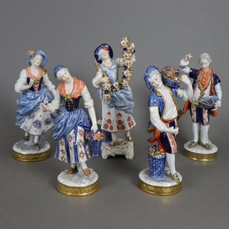- 5 FIGURES - Thuringia, 20th century, porcelain. Ceramics & Porcelain ...