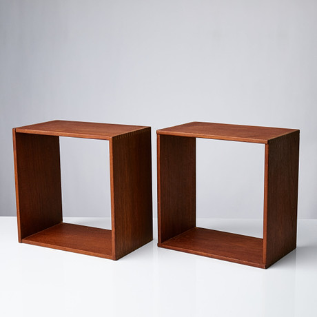 HYLLOR, 1-par, 1900-talets mitt, teak, kvadratiska. Möbler - Skåp ...