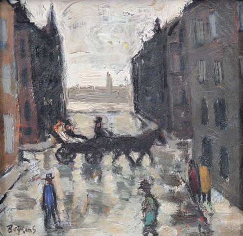 BO BOYSON SJÖBERG. Stadsgata, oil on Board, signed. Art - Paintings ...