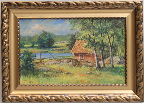 ANSHELM DAHL. Landscape, oil on canvas, signed, 20th century. Art ...