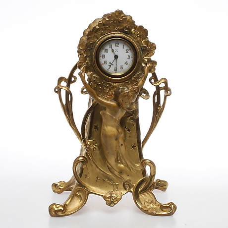 TABLE CLOCK, Art Nouveau, clockwork and painting Hamburg Amerikanische ...