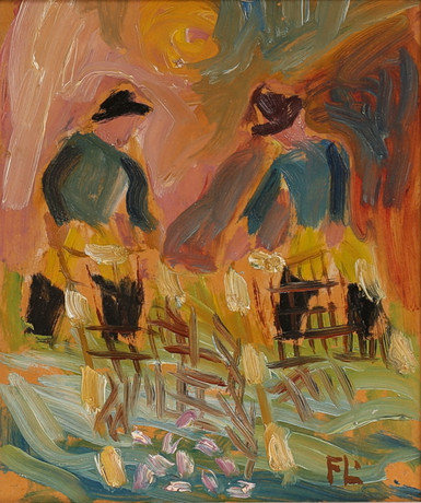 FRANS LARSSON. Oil on Board, monogram signed. Art - Paintings - Auctionet