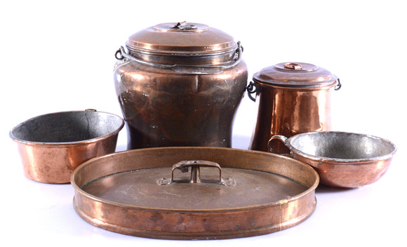 COPPER OBJECTS, 5 pieces, 1 box. Silver & Metals - Pewter, Brass ...