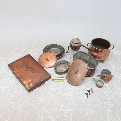 COPPER OBJECTS, 9 pcs, 19th/20th century. Silver & Metals - Pewter ...