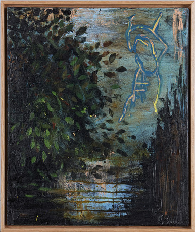 JOHAN PETTERSON (FÖDD 1957). "Blue leaf", oil on canvas, signed and ...