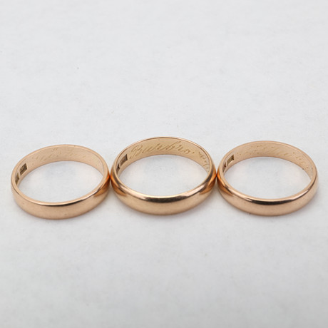 SMOOTH RINGS, 18k, gold, approx. 10.54 grams. Jewellery & Gemstones ...