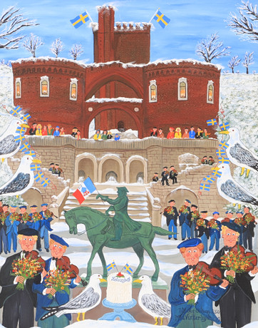 PER-OLOF OLSSON. "Midvinterhyllning", olja på duk, signerad 2000. Konst ...