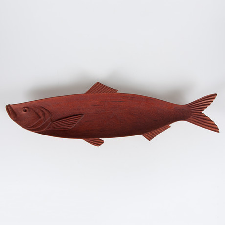 FISH BARREL / WOODEN TEAK BARREL. Signed, 1960s. Miscellaneous ...