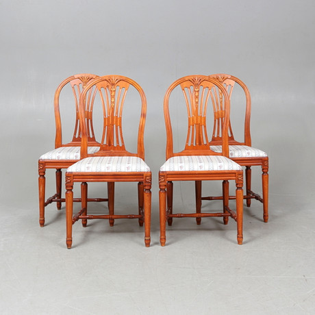 STOLAR, 4 st, ''Axet'', gustaviansk stil, 1900-tal. Möbler - Fåtöljer ...