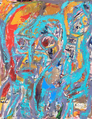 IMRE ANTONYI. Figurer, olja på pannå, signerad Antonyi. Konst - Måleri ...