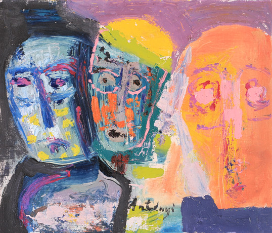 IMRE ANTONYI. "3 ansikte", olja på duk, signerad Antonyi. Konst ...