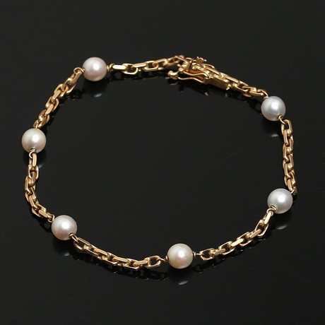 BRACELET, 18K gold with cultured pearls, Gustav Dahlgren & Co, Malmö, 1900s. Jewellery ...