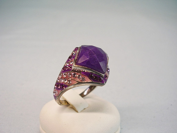 DAVID SIGAL RING SILBER 925 LAVENDEL-JADE & EMAILLE. Schmuck ...