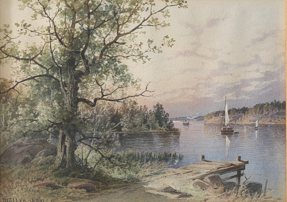 HERMAN MÜLLER. watercolor, signed. Art - Paintings - Auctionet