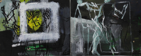 JAN WOLF. A Collection const. Acrylic on cardboard (8). Signed J Wolf ...