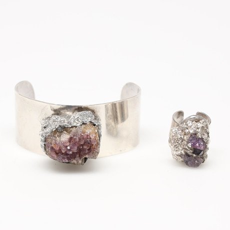 JACOB HULL (DANMARK, XX-1993). ARMLÄNK OCH RING, med infattade ...