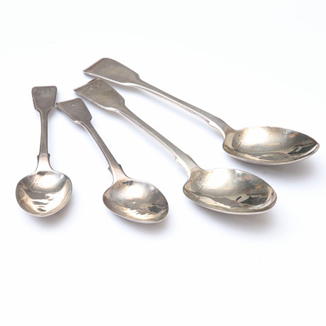 SPOONS, 4 pcs., sterling silver, William Chawner II, England, early ...