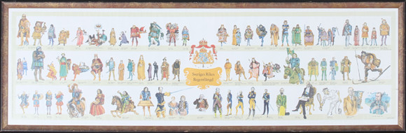 CLAES FOLCKER. Tryck,Sveriges Rikes Regentlängd. Konst - Grafik - Auctionet