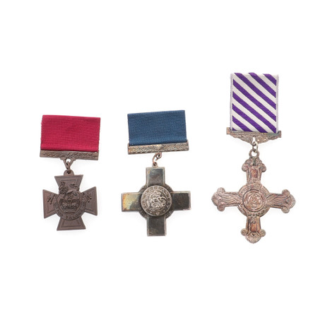 THREE REPLICA COPY MEDALS, VICTORIA CROSS, GEORGE CROSS AND ...