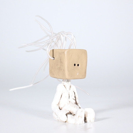 MARTIN SMIDA. Atelier. 'The Curious Cardboard-Head', Skulptur, Unikat ...