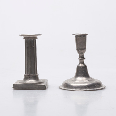 2 CANDLES, different, pewter, Late Gustavian, Daniel Eklund, Kalmar ...