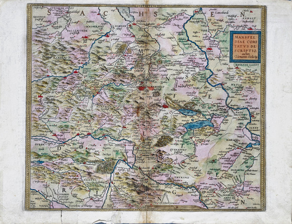 ABRAHAM ORTELIUS. Mansfeld county map (Germany). Art - Engravings ...