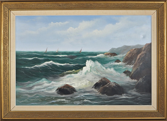 LARS NORBERG (1921-1995). Olja på duk, havsmotiv, signerad. Konst ...