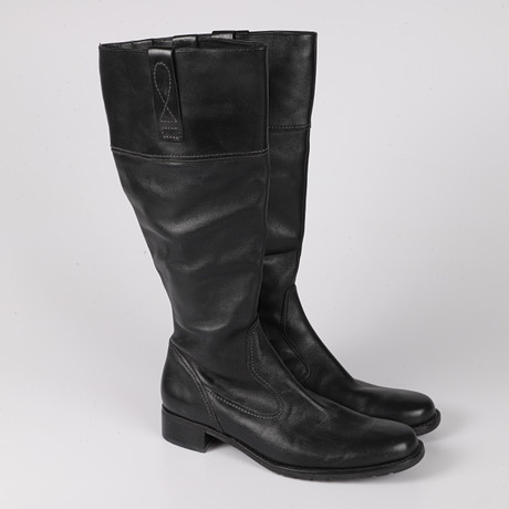 STÖVLAR, 1 par, svart skinn, Ecco. Vintagekläder & Accessoarer - Auctionet