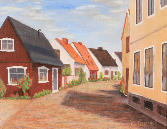 KIM ADLER. Motif from Visby, oil on canvas, signed -81. Art - Paintings ...